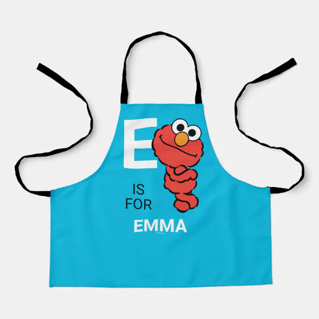 E is for Elmo | Add Your Name Apron | Zazzle