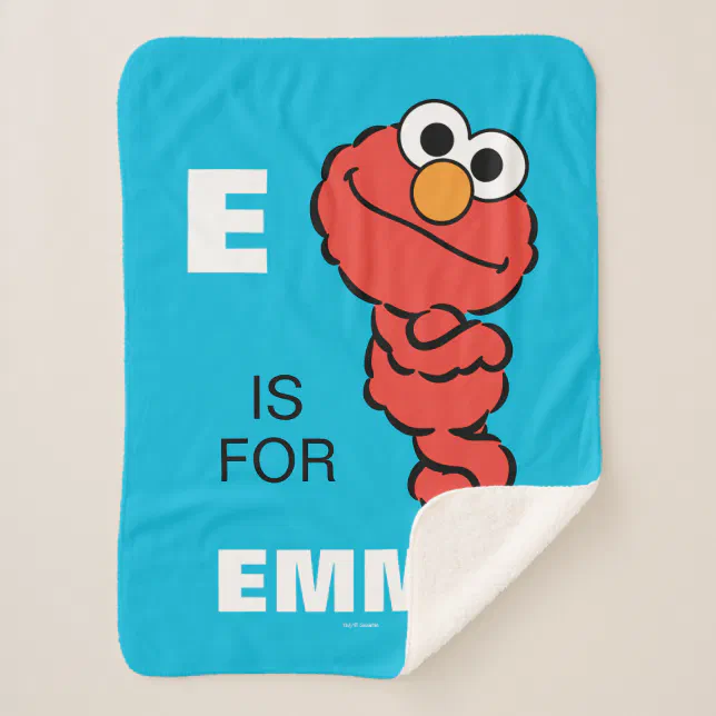 E is for Elmo | Add Your Name Sherpa Blanket | Zazzle