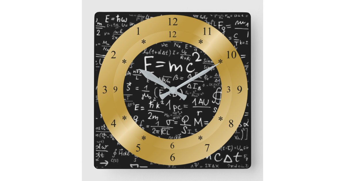 E= mc2 Time Machine Clock~Space/Time Continuum~ ~ Square Wall Clock ...