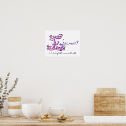 E monogram art Eleanor girls name meaning poster | Zazzle
