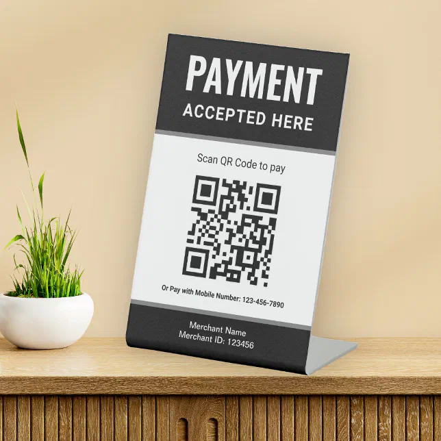 e-Wallet Scan to Pay QR Code Payment Tabletop Sign | Zazzle