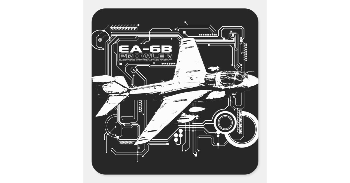 EA-6B Prowler Square Sticker | Zazzle