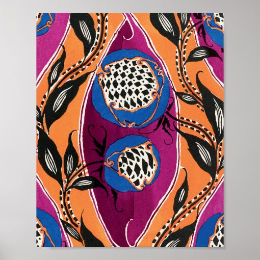 EA Séguy botanical flower print poster | Zazzle