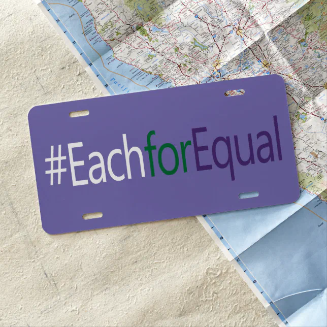 #EachforEqual HashTag International Womens Day License Plate | Zazzle