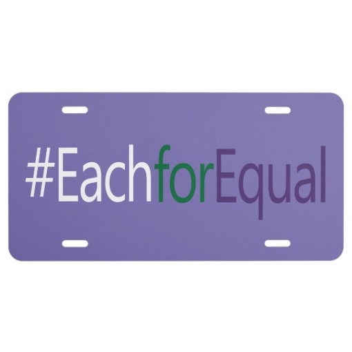 #EachforEqual HashTag International Womens Day License Plate | Zazzle