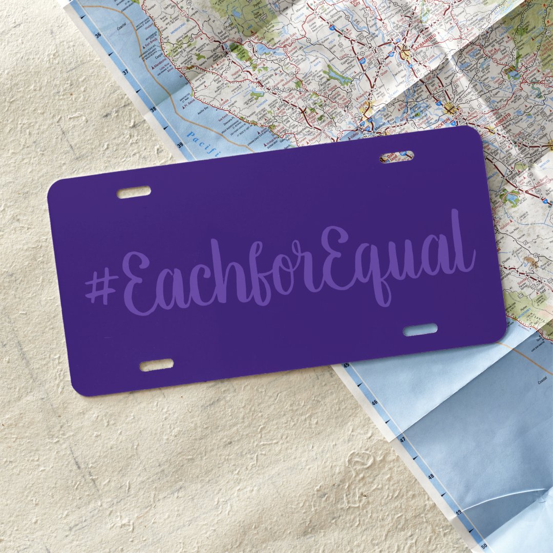 #EachforEqual HashTag International Womens Day License Plate | Zazzle