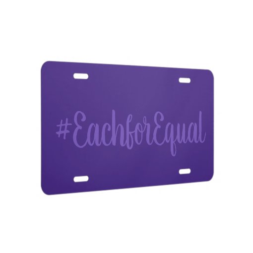 #EachforEqual HashTag International Womens Day License Plate | Zazzle