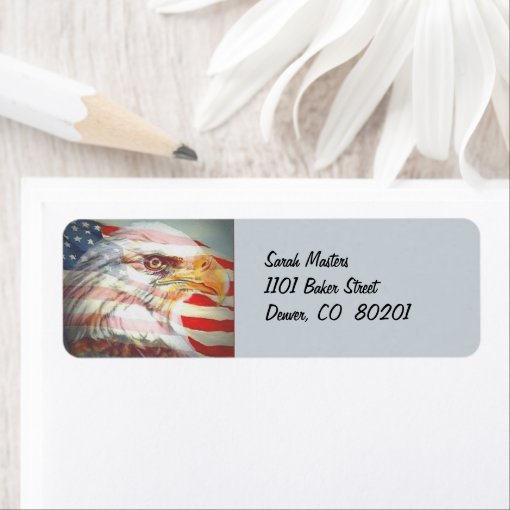 Eagle and Flag Return Address Label | Zazzle