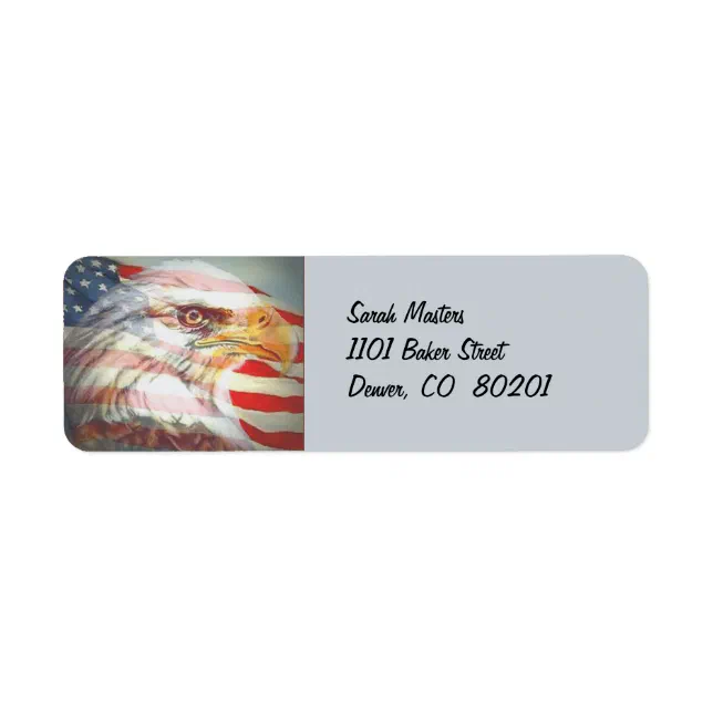 Eagle and Flag Return Address Label | Zazzle