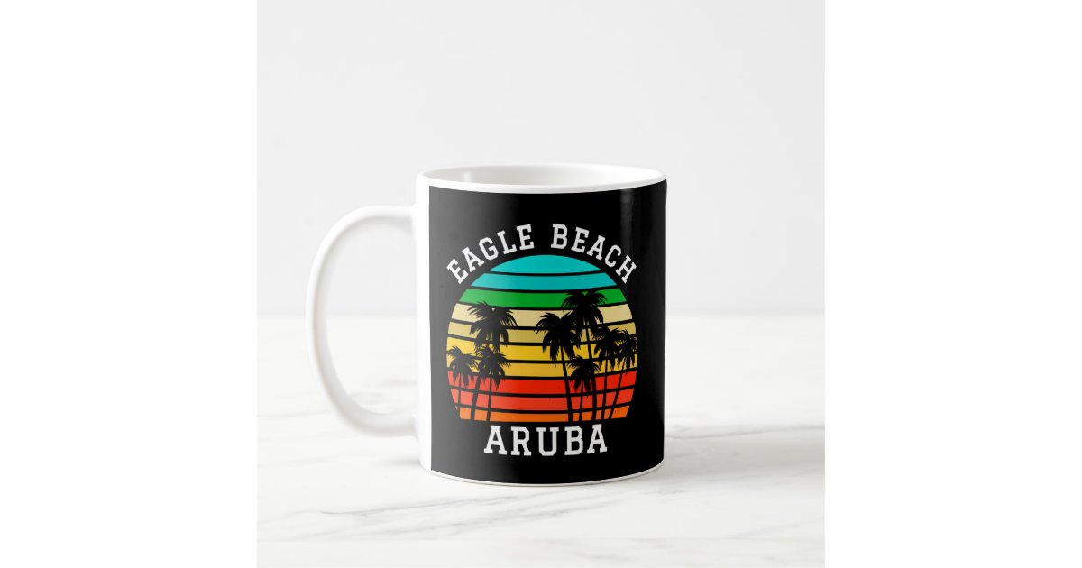 Eagle Beach Aruba Family Vacation Sunset Palm Tree Coffee Mug | Zazzle