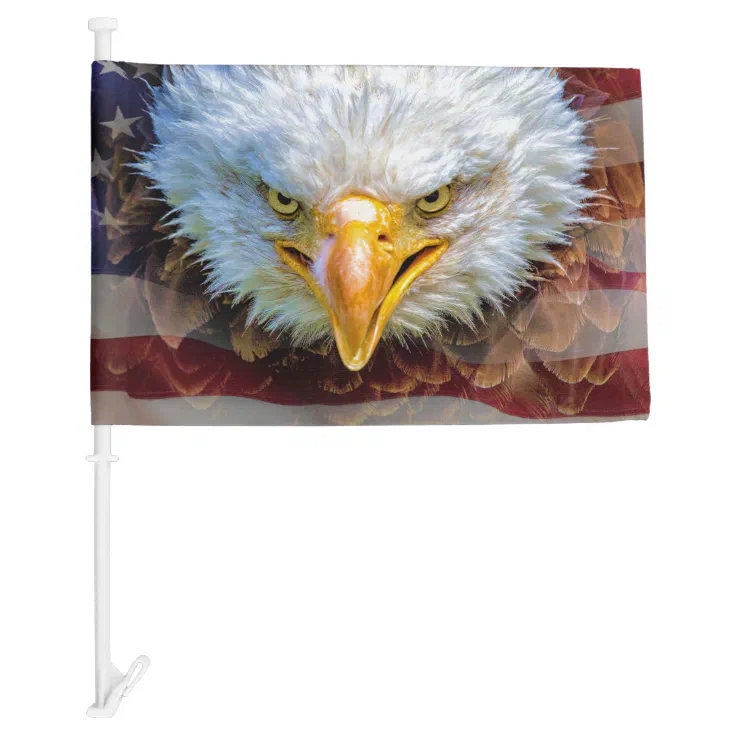 Eagle Car Flag 2 See Back | Zazzle