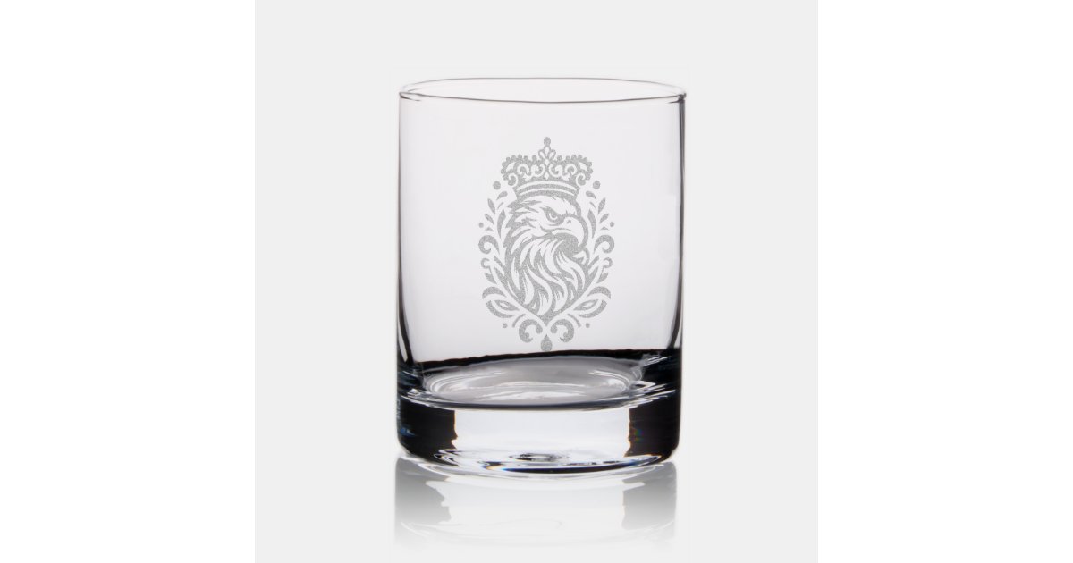 Eagle & Crown Etched Custom Glasses | Zazzle