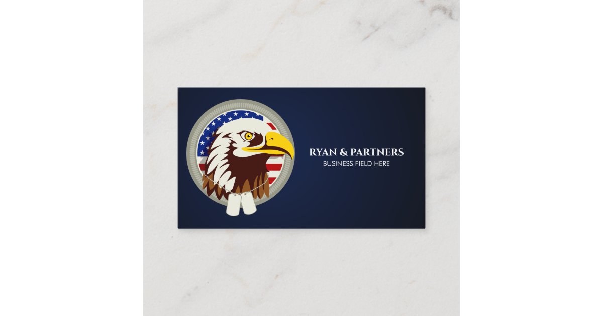 Eagle Emblem USA Flag Business Card | Zazzle