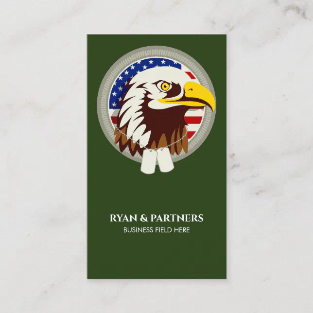 Eagle Emblem USA Flag Vertical Business Card | Zazzle