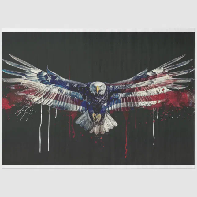 Eagle Flag Street Art Paint Decoupage Tissue Paper | Zazzle