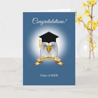 Eagle Graduation Congratulations on Award Blue Card | Zazzle