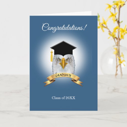 Eagle Graduation Congratulations on Award Blue Card | Zazzle