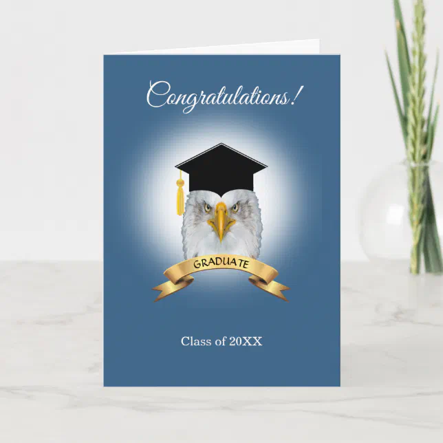 Eagle Graduation Congratulations on Award Blue Card | Zazzle