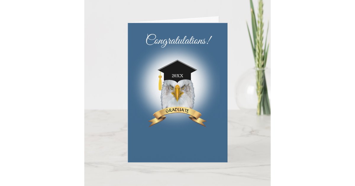 Eagle Graduation Congratulations on Award Blue Card | Zazzle