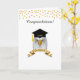 Eagle graduation congratulations on golden & white card | Zazzle