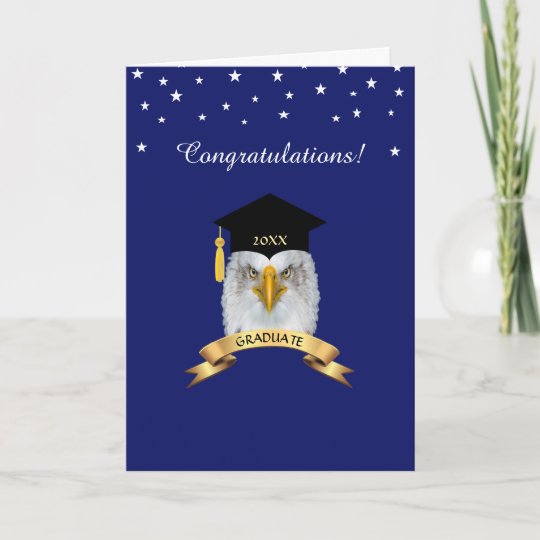 Eagle Graduation Congratulations & stars on blue Card | Zazzle.com