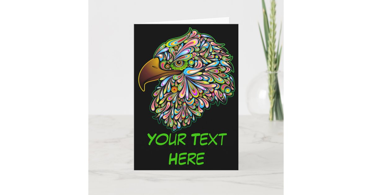 Eagle Hawk Psychedelic Design greeting card | Zazzle