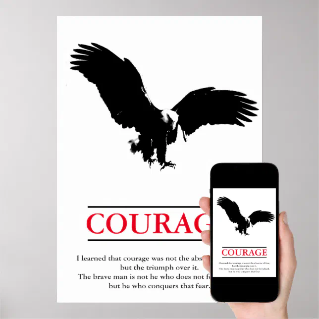 Eagle Motivational Courage Pop Art Inspirational Poster | Zazzle