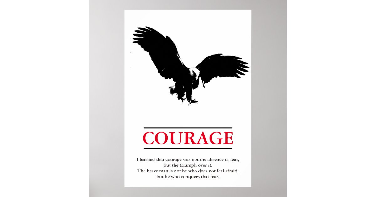 Eagle Motivational Courage Pop Art Inspirational Poster | Zazzle