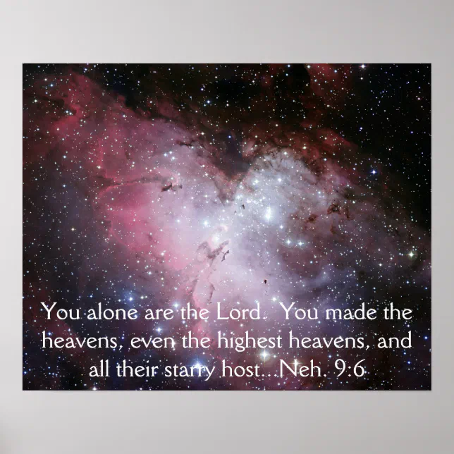 Eagle Nebula Space Photo Bible Verse Poster | Zazzle