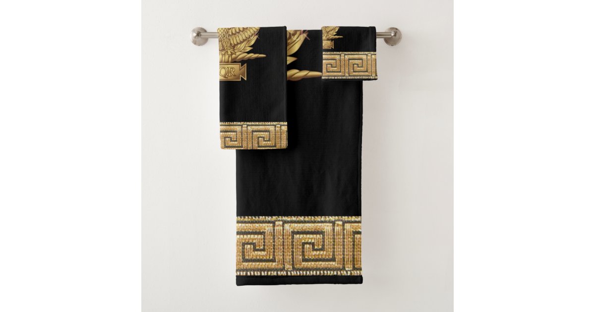 Eagle of the Roman Empire SPQR Motto Golden Bath Towel Set | Zazzle