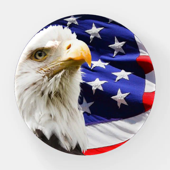 Eagle With the American Flag Paperweight | Zazzle