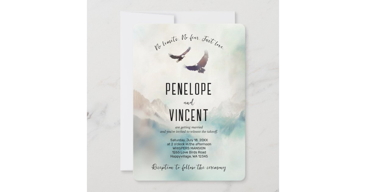 Eagles Flight watercolor art Invitation | Zazzle