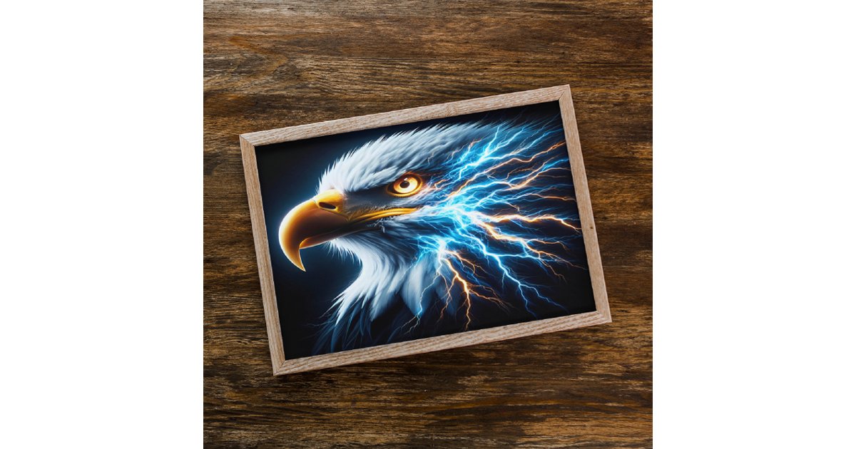 ]Eagles Gaze Amidst Lightning Poster | Zazzle
