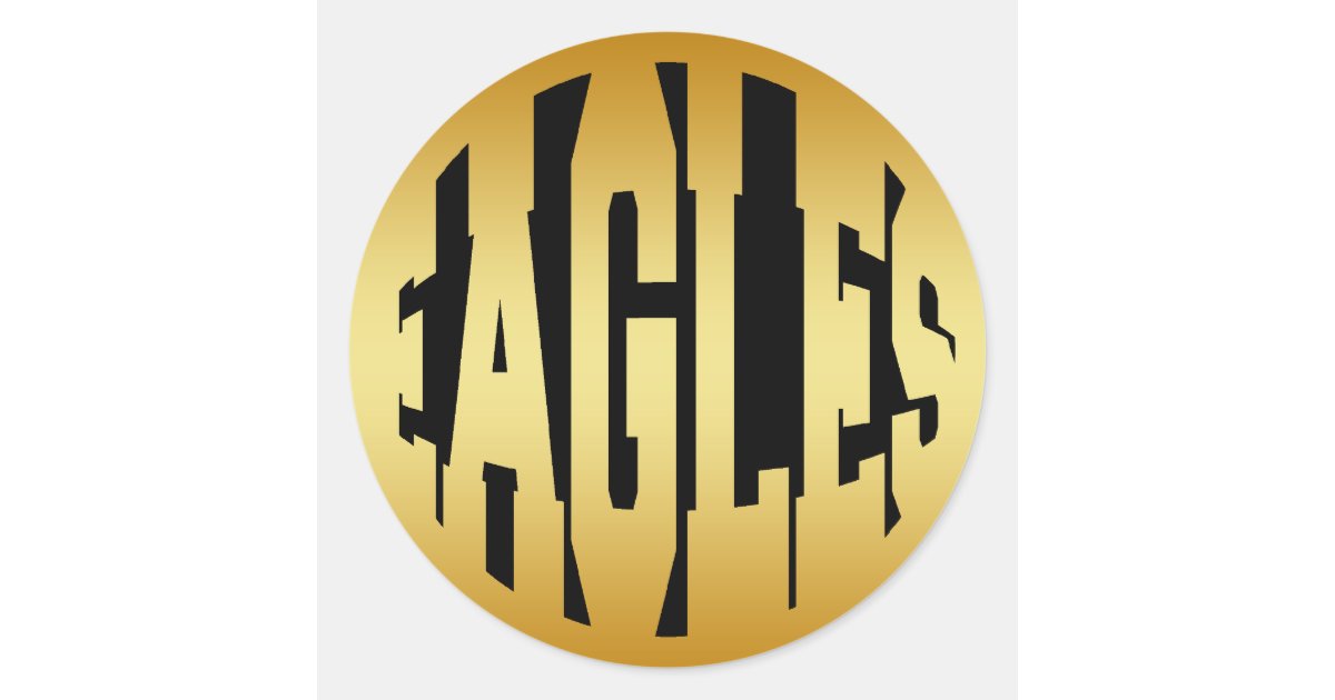 EAGLES - GOLD CLASSIC ROUND STICKER | Zazzle