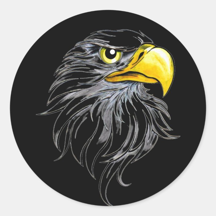 Eagles head classic round sticker | Zazzle.com