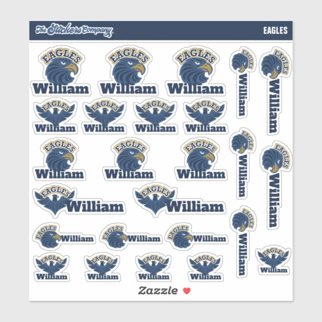 Eagles Personalized Name Labels | School Stickers | Zazzle