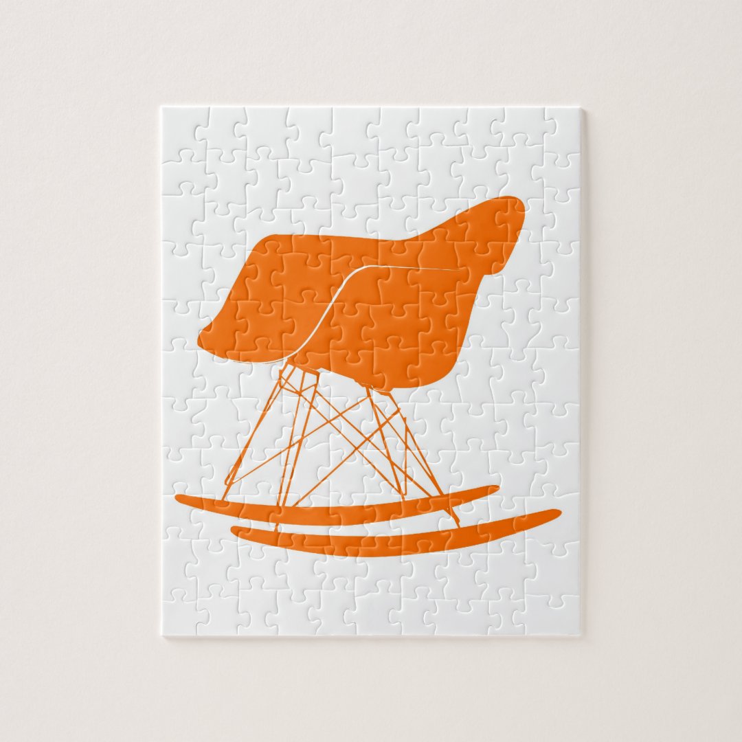 Eames molded plastic rocking chair jigsaw puzzle | Zazzle