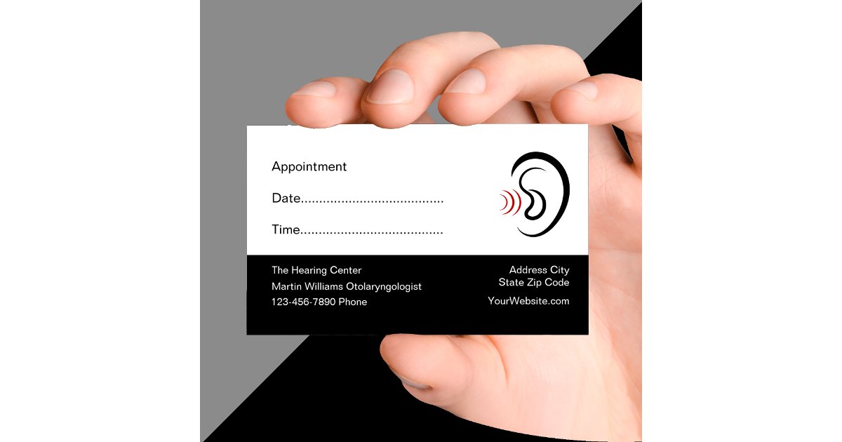 Ear Doctor Hearing Appointment Reminder Card | Zazzle