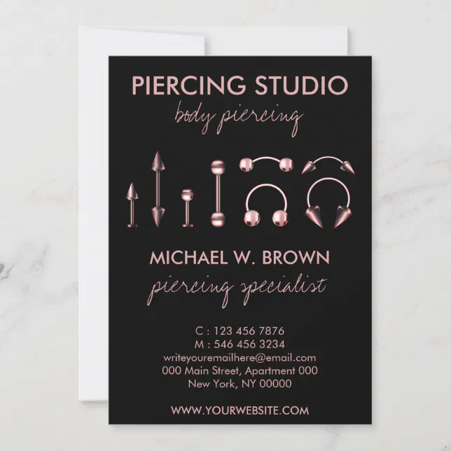Ear Piercing Care Aftercare Tips Instructions Thank You Card | Zazzle