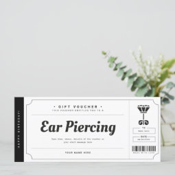 Ear Piercing Gift Voucher Certificate | Zazzle
