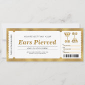 Ear Piercing Gold Gift Certificate Voucher Invitation | Zazzle