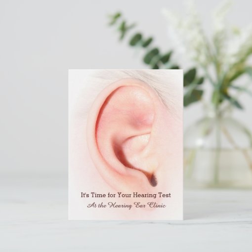 Ear Testing Otolaryngology Appointment Reminder Postcard | Zazzle