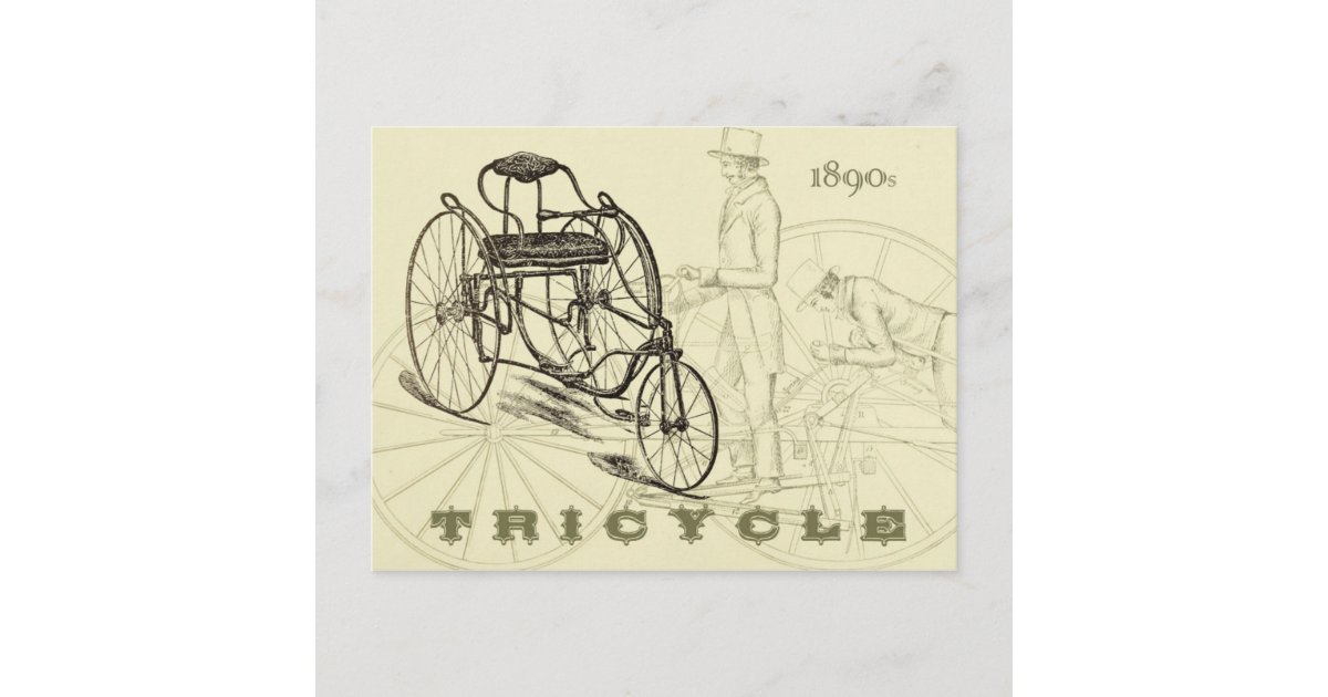 Early 1890s Tricycle Postcard | Zazzle