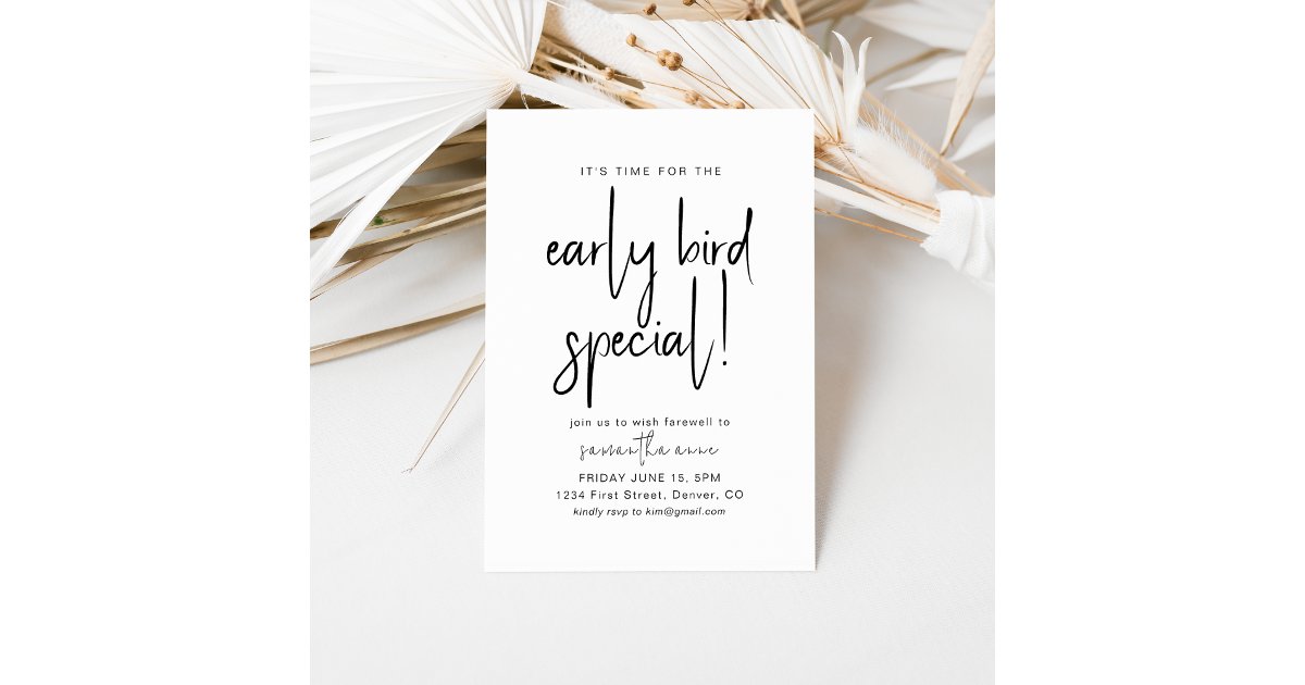 Early Bird Special Retirement Party Invitation | Zazzle
