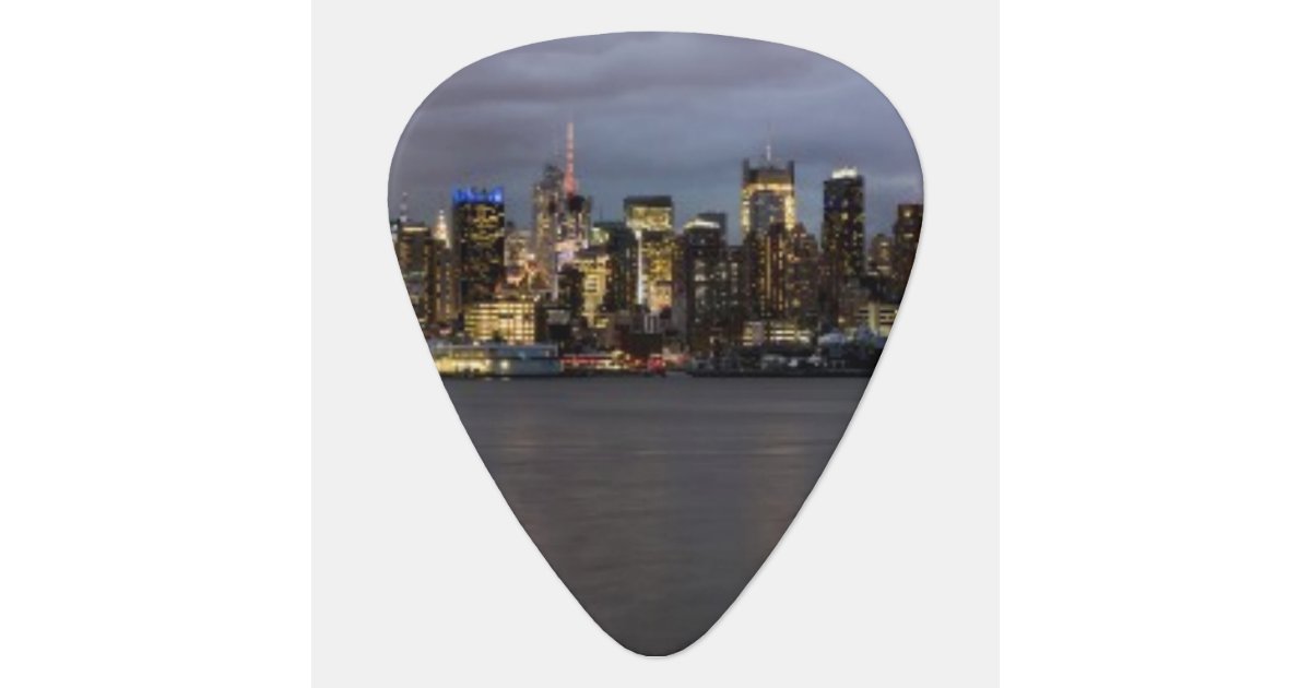 Early evening panoramic view of Manhattan Guitar Pick | Zazzle