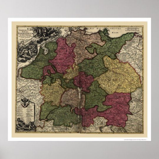 Early Germany Map 1710 Poster | Zazzle.com