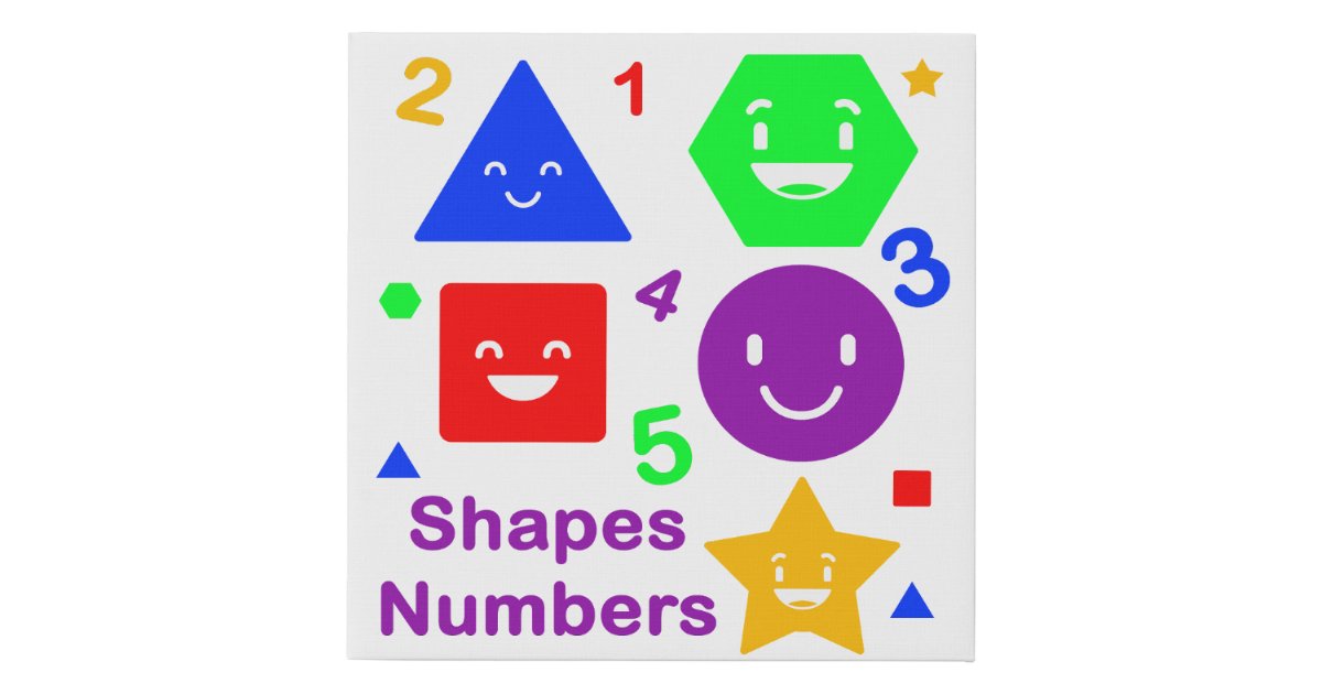 Early Learning Shapes and Numbers Wall Art | Zazzle