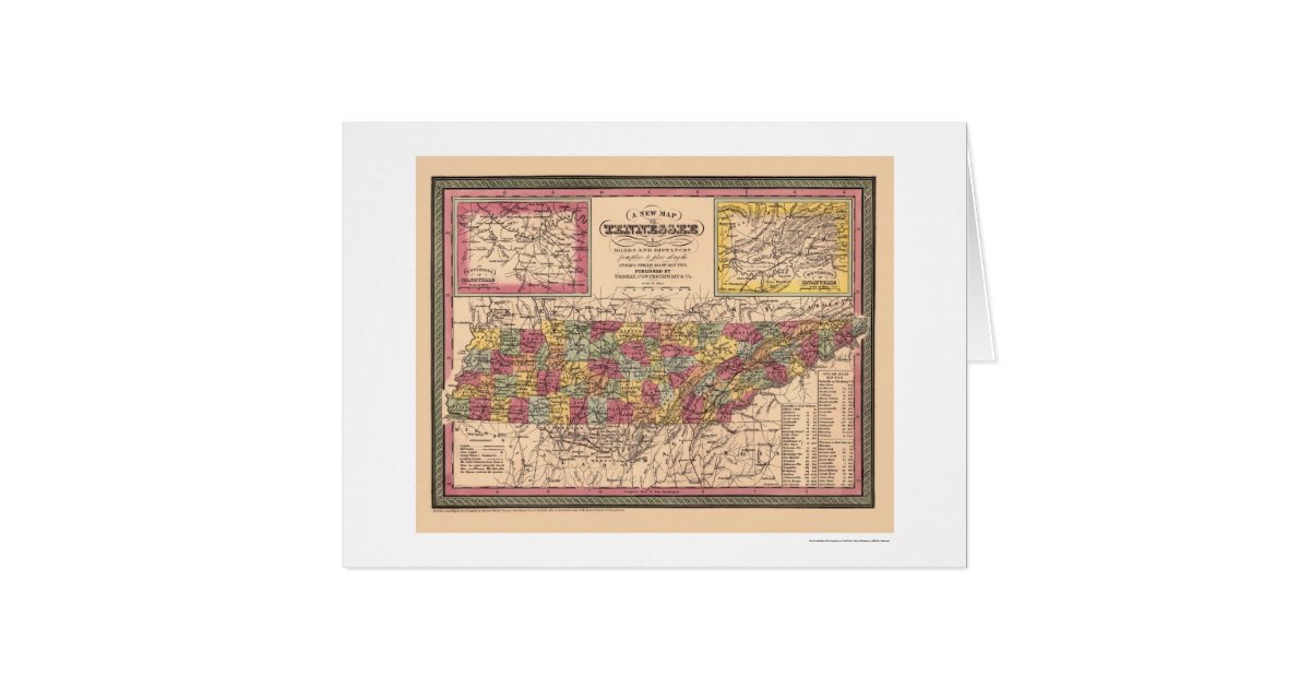 Early Map Of Tennessee 1850 | Zazzle