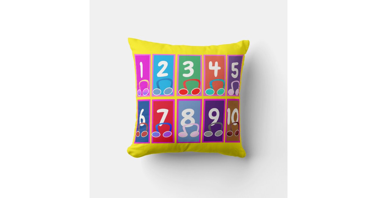 Early Maths Numbers 1 to 10 Cushion | Zazzle