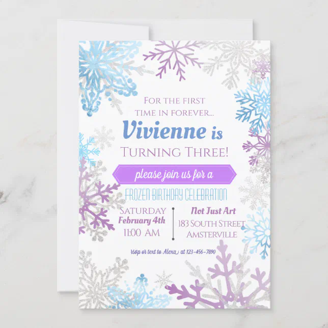 Early Spring Snowflakes Birthday Invitation | Zazzle
